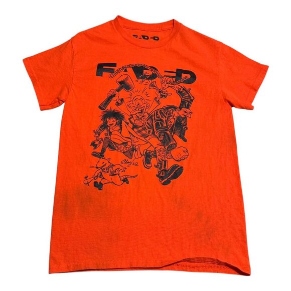 Faded | Shirts | Faded Cotton Logo Streetwear Stained Orange Shirt ...